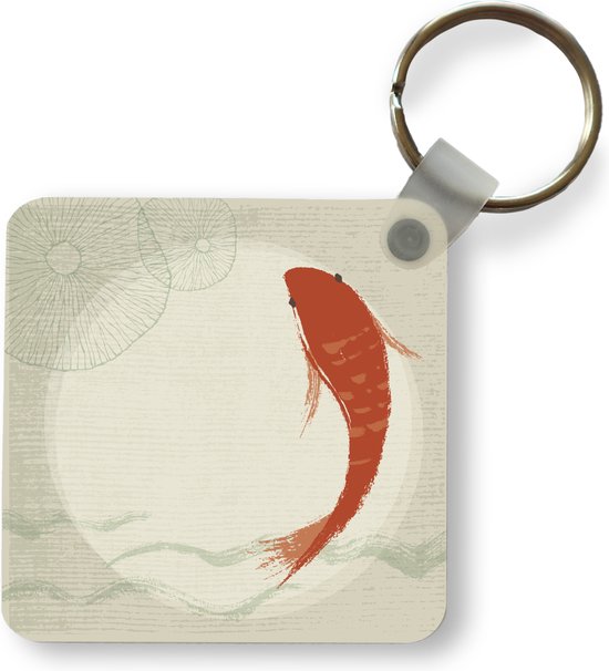 Sleutelhanger - Een illustratie van een oranje vis - Plastic - Rond ...