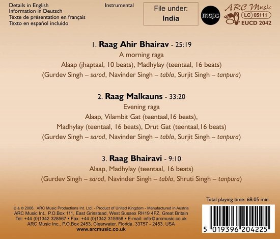 Gurdev Singh - Art Of The Indian Sarod (CD), Gurdev Singh | Muziek | bol