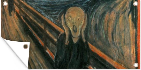 Schuttingposter De schreeuw - Edvard Munch - 200x100 cm - Tuindoek | bol