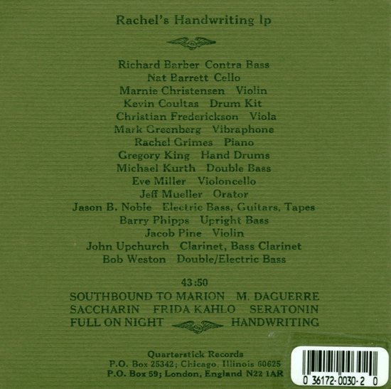 Rachel's - Handwriting (CD), Rachel'S | Muziek | bol