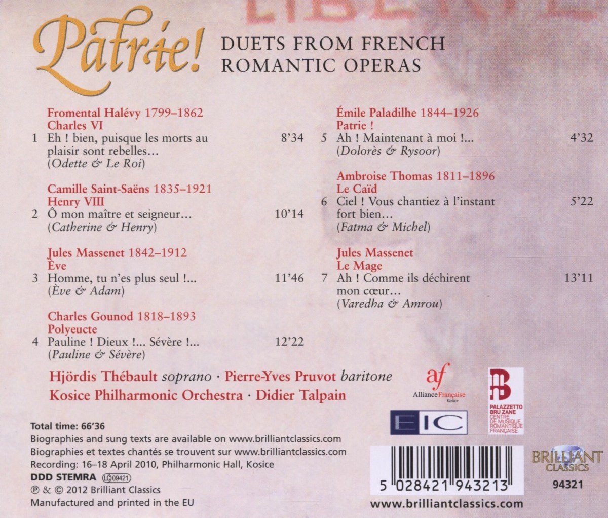 Patrie! Duets From French Romantic (CD), Pierre-Yves Pruvot | CD (album ...