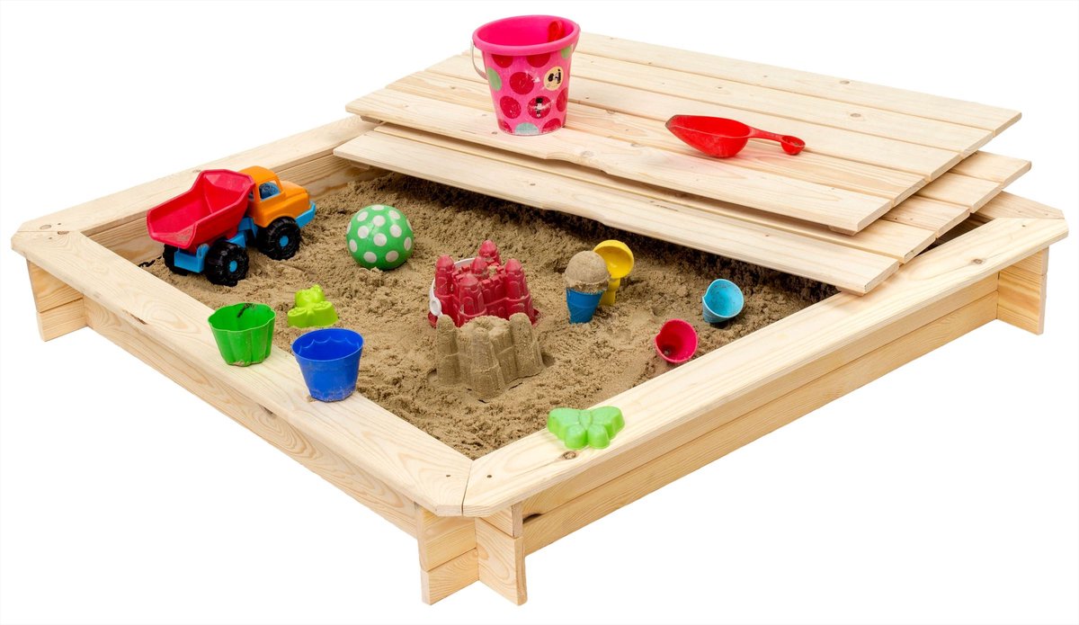 Zandbak Lenip - 2 deksels - 118x118 cm | bol.com