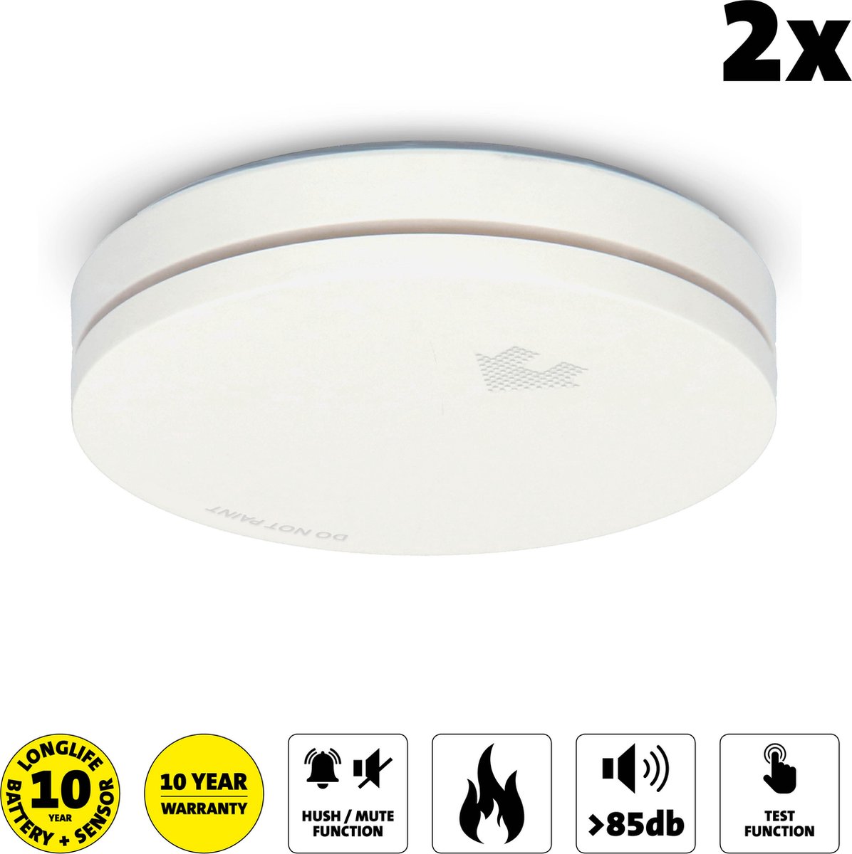 Alecto SA-300 DUO Rookmelder - 10 jaar batterij - Voldoet aan Europese norm EN14604 -... | bol.com