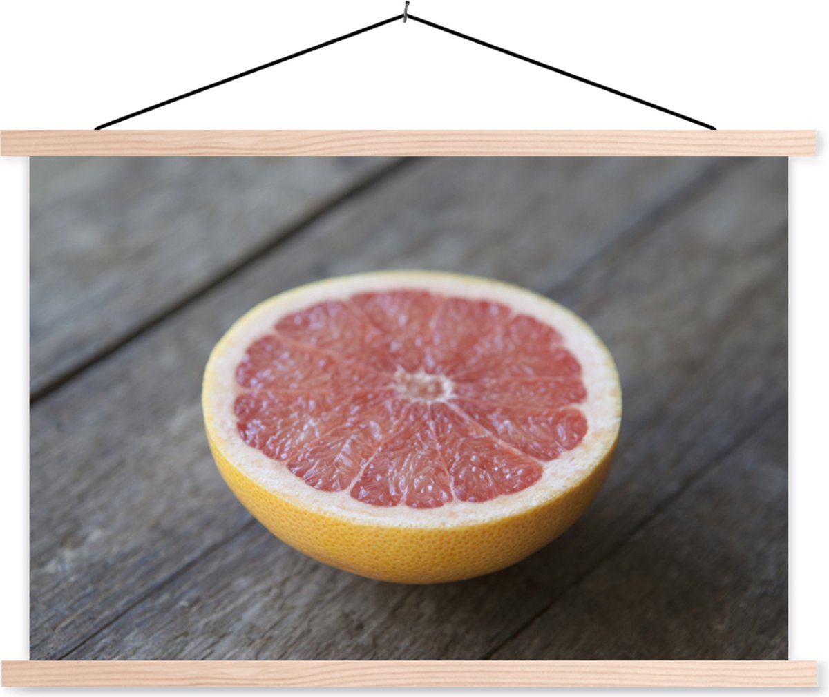 Pamplemousse solitaire sur table en bois affiche scolaire lattes plates ...