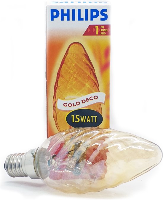 Philips Gold Deco kaarslamp 15w E14 | bol.com