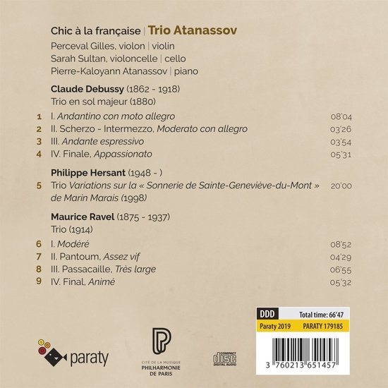 Trio Atanassov - Chic À La Française (CD), Trio Atanassov | CD (album ...