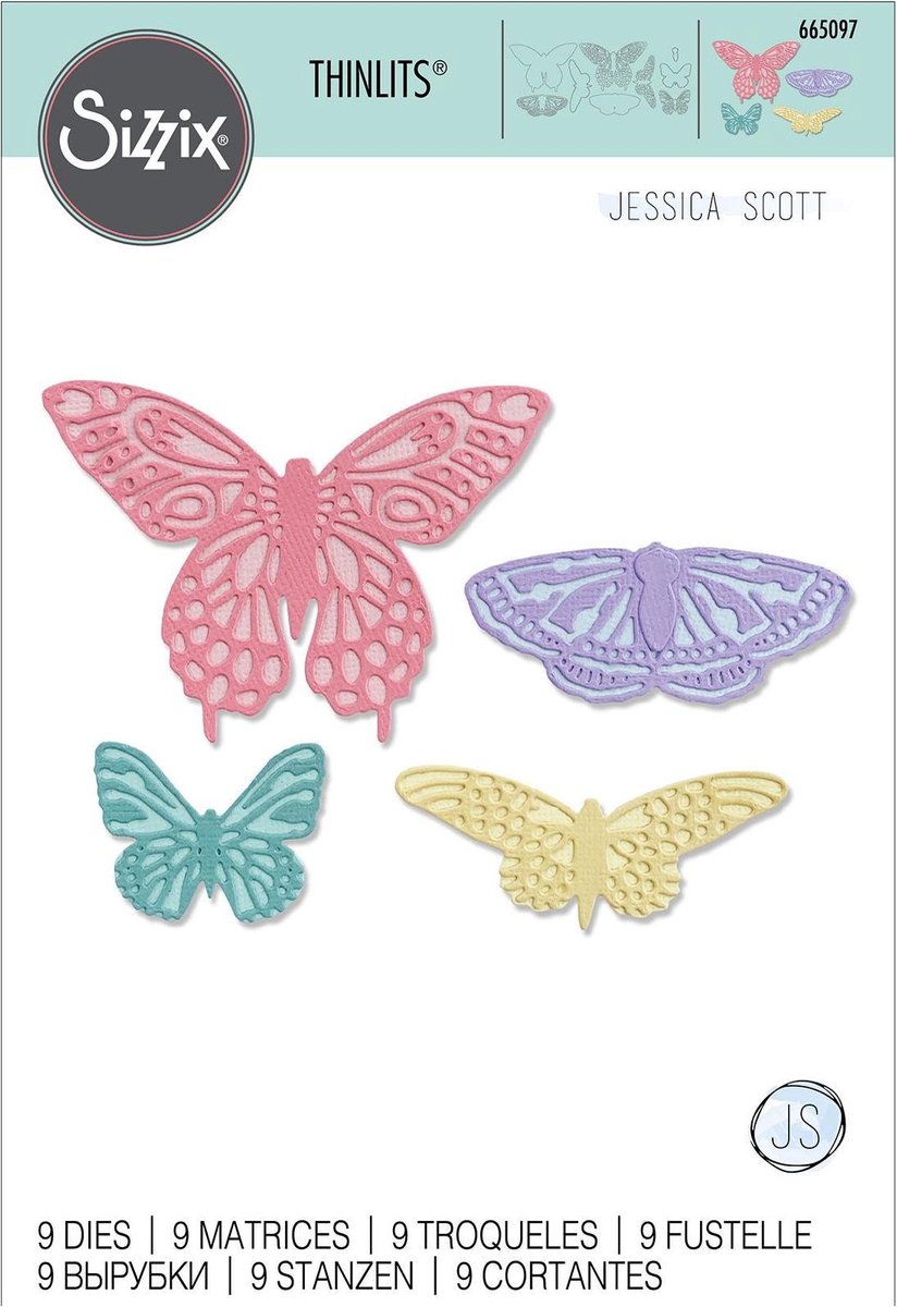 Sizzix Thinlits Snijmal Set - Flutter On - 9 stuks | bol.com
