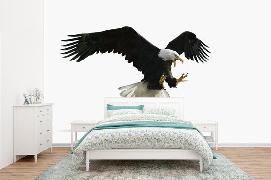 Behang - Fotobehang Arend - Vogel - Wit - Breedte 385 cm x hoogte 240 ...