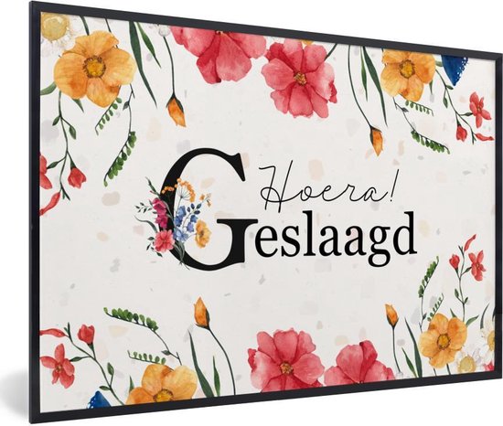 Fotolijst Incl Poster Spreuken Quotes Hoera Geslaagd Feest