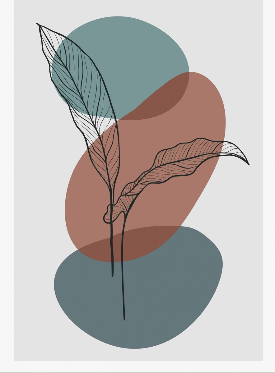 Canvas schilderij - Abstract Plant Art design for print, cover ...