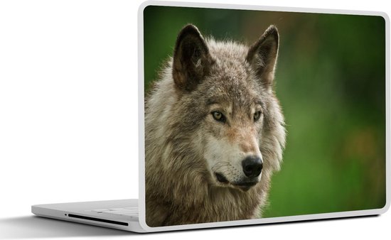 Laptop sticker - 13.3 inch - Wolf - Grijs - Vacht - 31x22,5cm ...