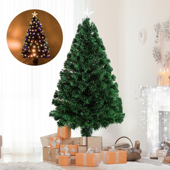 Kerstboom met LED verlichting - Glasvezel - Kunstkerstboom - Kerst ... Kerstboom met LED verlichting - Glasvezel - Kunstkerstboom - Kerst ...