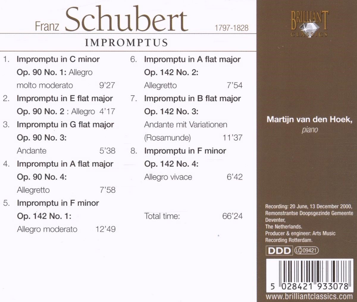 Martijn van den Hoek - Schubert: Impromptus (CD), Martijn van den Hoek | CD (album) |... | bol