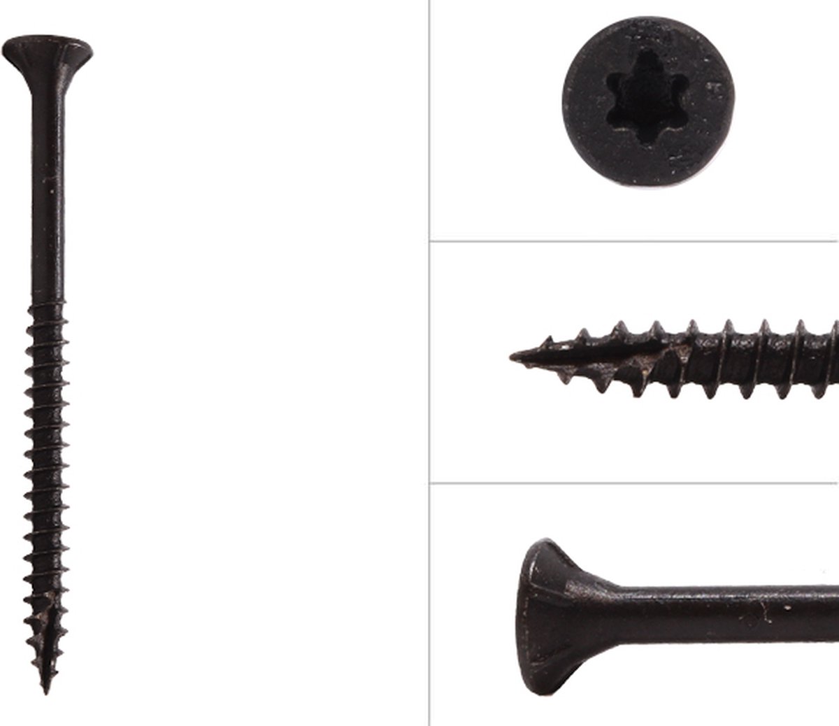 Wovar Zwarte Schroeven Verzinkt 5 x 70 mm Torx 20 met Snijpunt | 50 ...