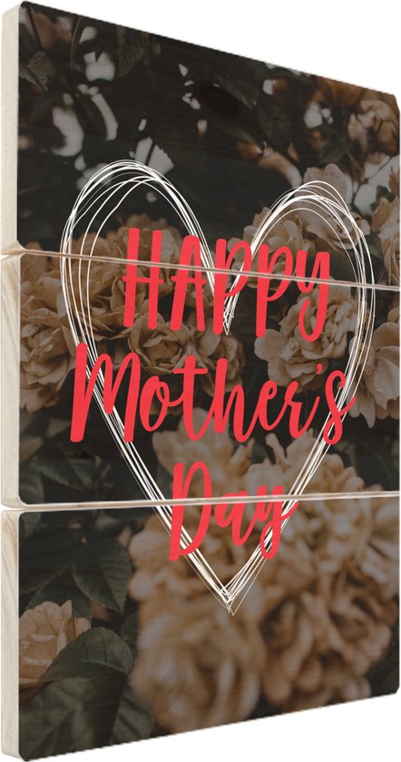 Moederdag quote 'Happy Mother's day' met rozen | bol.com