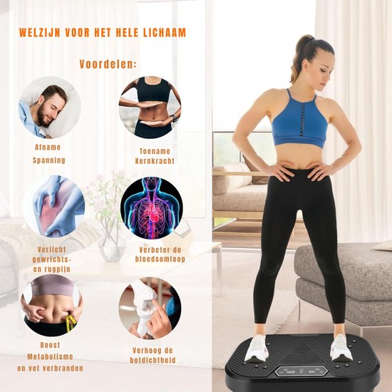 TIM® Trilplaat - Trilplaat Fitness - Vibratieplaat - 120 Vibratie ...