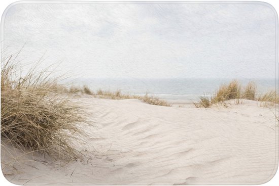 Badmat 90x60 cm - Antislip - Wolken - Duinlandschap - Zand - Badmatten ...