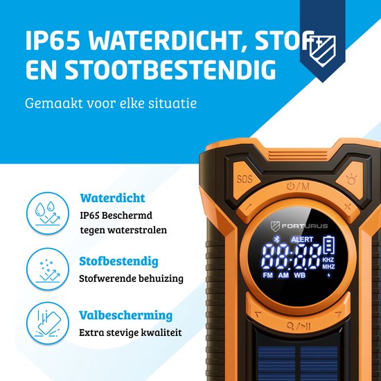 Forturus® Compleet Noodpakket Gezin 72H – Incl. 45L Rugzak, Noodradio ...