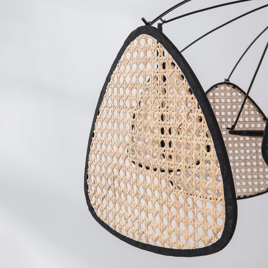 LumenXL Zwarte boho hanglamp Floare - rotan | bol