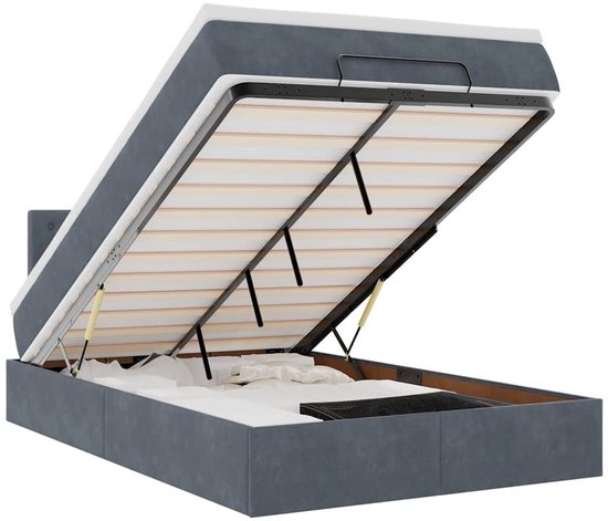 vidaXL - Bed - poef - met - matras - en - LED's - 120x190 - cm ...