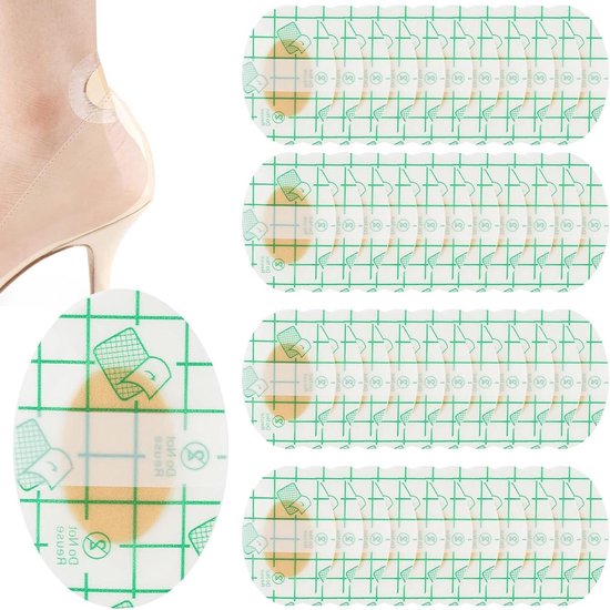 Pack of 40 Blister Patches Heel - Invisible, Transparent Hydrocolloid ...