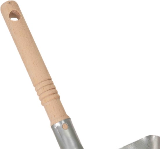 2x Stoffer en blik, metaal, gegalvaniseerd, houten handvat, schep ...