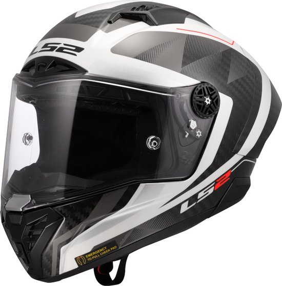 LS2 Helm Thunder Carbon GP Aero Raute FF805 wit / grijs maat XL | bol