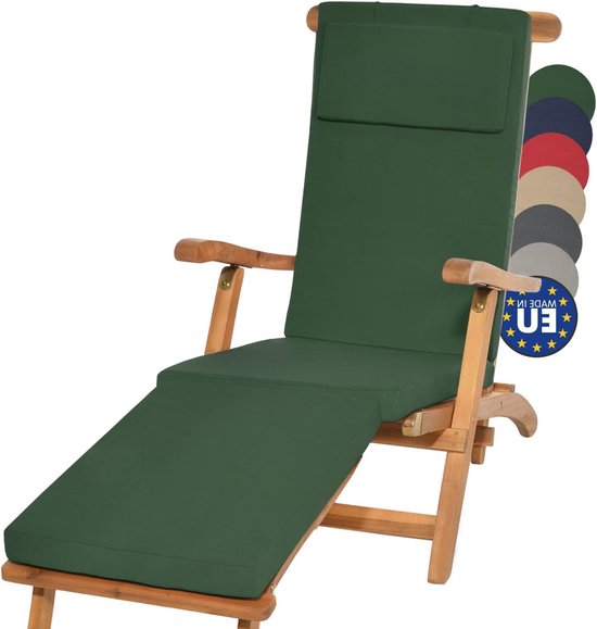Tuinkussen voor Deckchair 175 x 45 x 5 cm – Ligstoel Kussen Groen ...