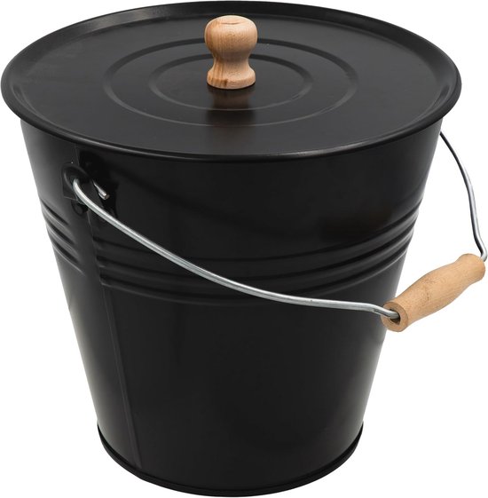 Zinken emmer met deksel - 12 Liter - Vuurvast, waterdicht en decoratief ...