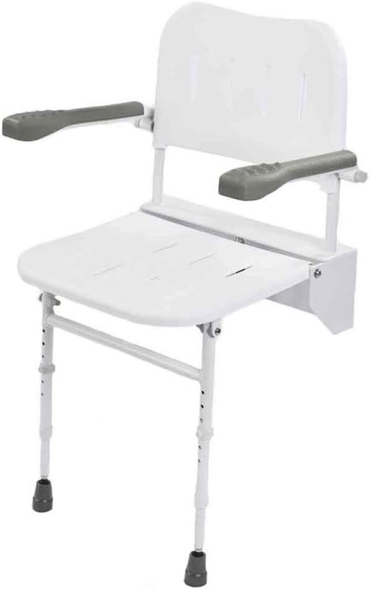Folding shower chair with backrest, armrests, and legs | bol