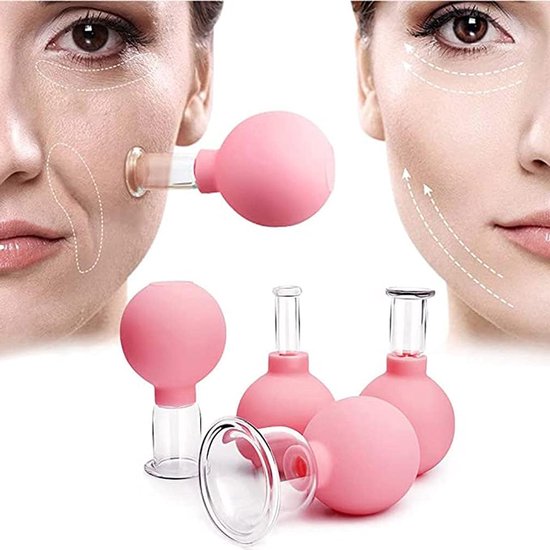 4stuks - Facial Cupping - Face Cupping Set - Siliconen Vacuüm Zuig ...