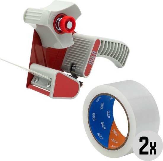 DULA Taperoller - Tape dispenser + 2 rollen 50mmx66m verpakkingstape | bol