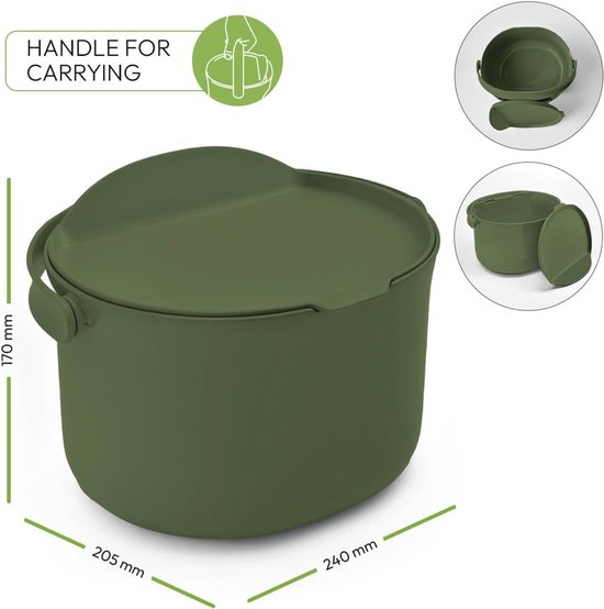 Compostbak voor Bio-afval 3,3L - Olijfgroen | bol