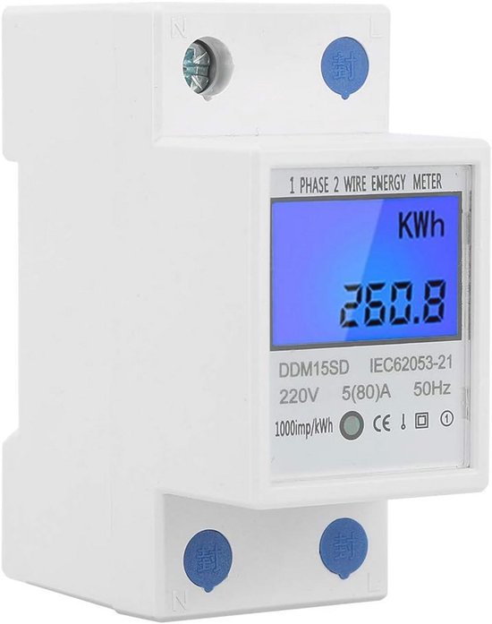 Digitale Energiemeter Thuis - Eenfase Din Rail Type Kwh Meter met LCD ...