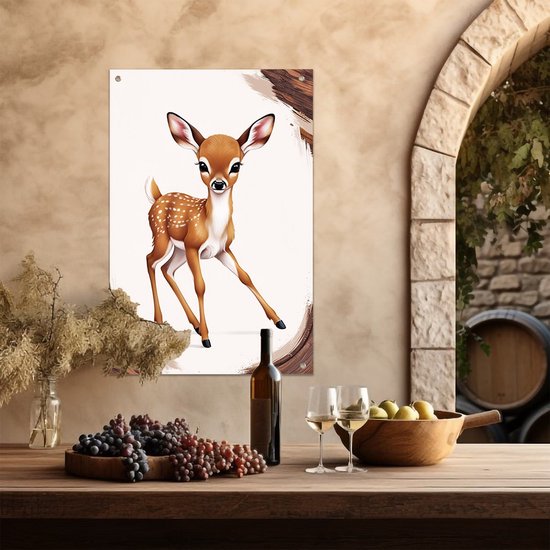 Schattig hert in kleurrijk ontwerp - Hert tuinprint - Poster van buiten ...