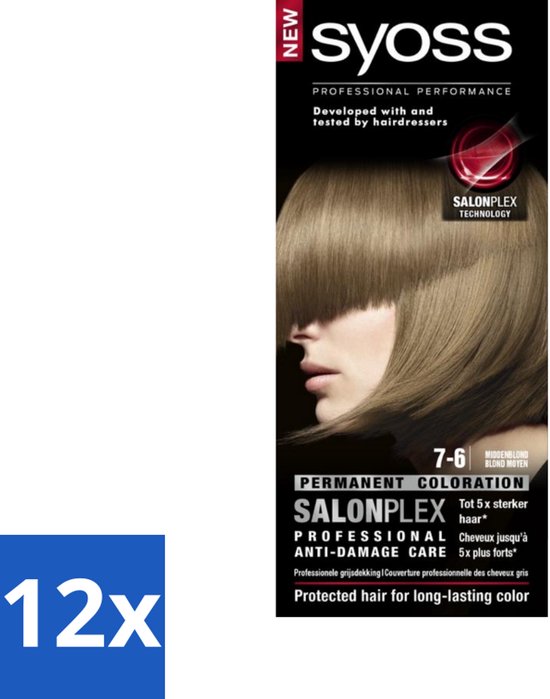 Syoss Color Baseline 7-6 Middenblond - Haarverf - Middenblond - Voordeelverpakking -... | bol