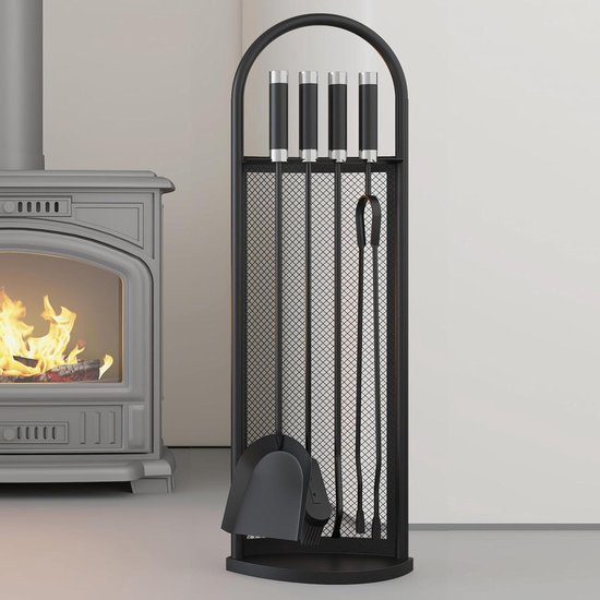 5-delige Fireside Companion Set 22x16x66cm Log Brander Accessoires | bol