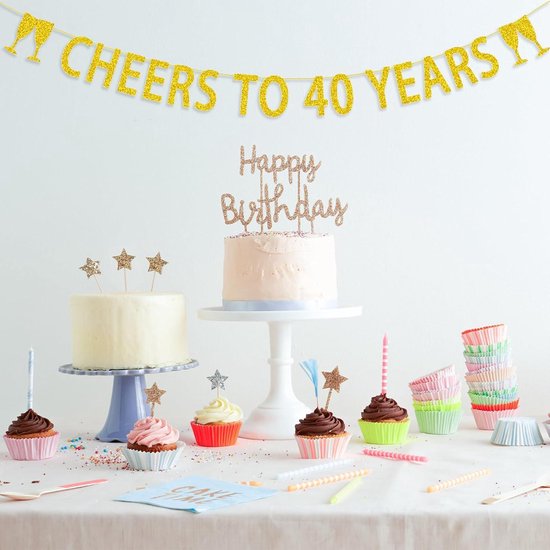 Cheers to 40 Years - Slinger voor 40e verjaardag - Happy Birthday ...