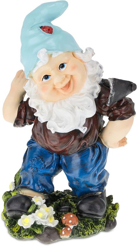 tuinkabouter met schoffel - tuindecoratie vorstvast weerbestendig 32 x ...