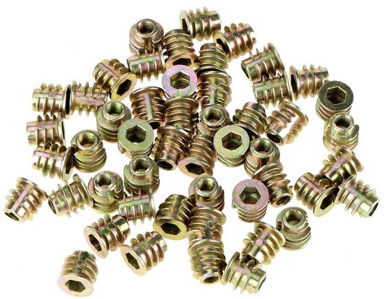 Schroefdraad Inserts Moeren 50 STUKS M4x8mm Zinklegering Zeskant Flens ...