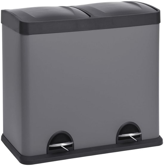 48 Liter Vuilnisemmer met Afvalscheiding - Pedaalemmer voor Keuken en ...