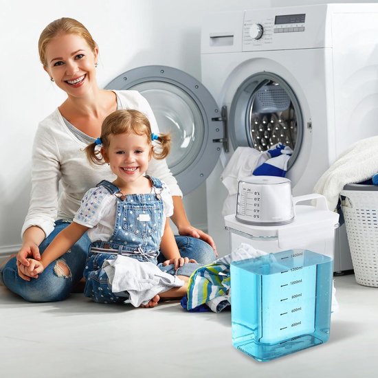 1800ml Detergent Dispenser with Measuring Cup - Reusable Container for ...