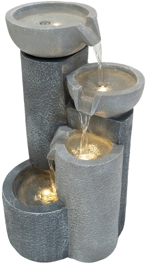 Cascade Buiten Waterornament Elektrisch Tuin Fontein Polyresin Grijs x4 ...