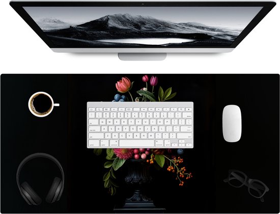 Bureau onderlegger 80x40 cm - Muismat Bloemen - Vrolijk - Vaas ...