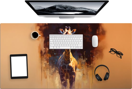 Bureau onderlegger 120x60 cm - Muismat Giraf - Bruin - Abstract ...