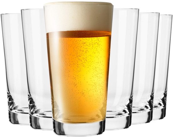 KROSNO | Lange Bier Glazen | Set van 6 - 530 ml | Pure Collectie | Perfect voor Thuis,... | bol