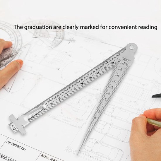 Welding Tape Regla Metalica Metric Pocket Ruler Gap Depth Ruler Hole ...