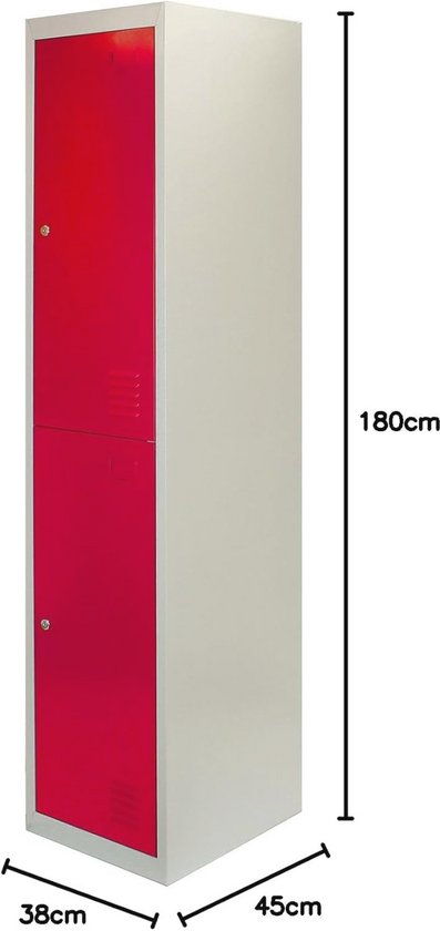 Rode Metalen Lockerkast - 2-Deurs Kluisjes voor School en Sportschool ...