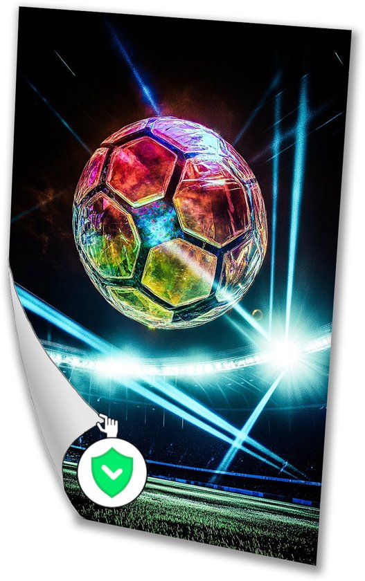Glazen voetbal in stadion - Voetbal muurdecoratie - Posters sport - Futuristisch -... | bol