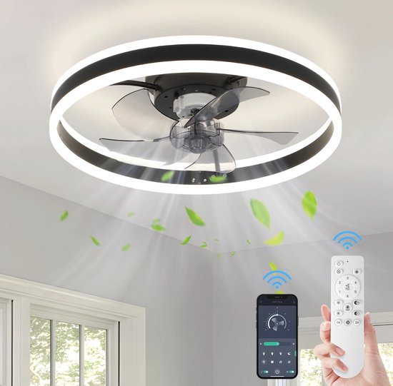 Lichtendirect- Plafondventilator met verlichting - Smart Lamp - 6 ...